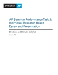AP Seminar Performance Task 2: Individual Essay & Presentation Guide ...