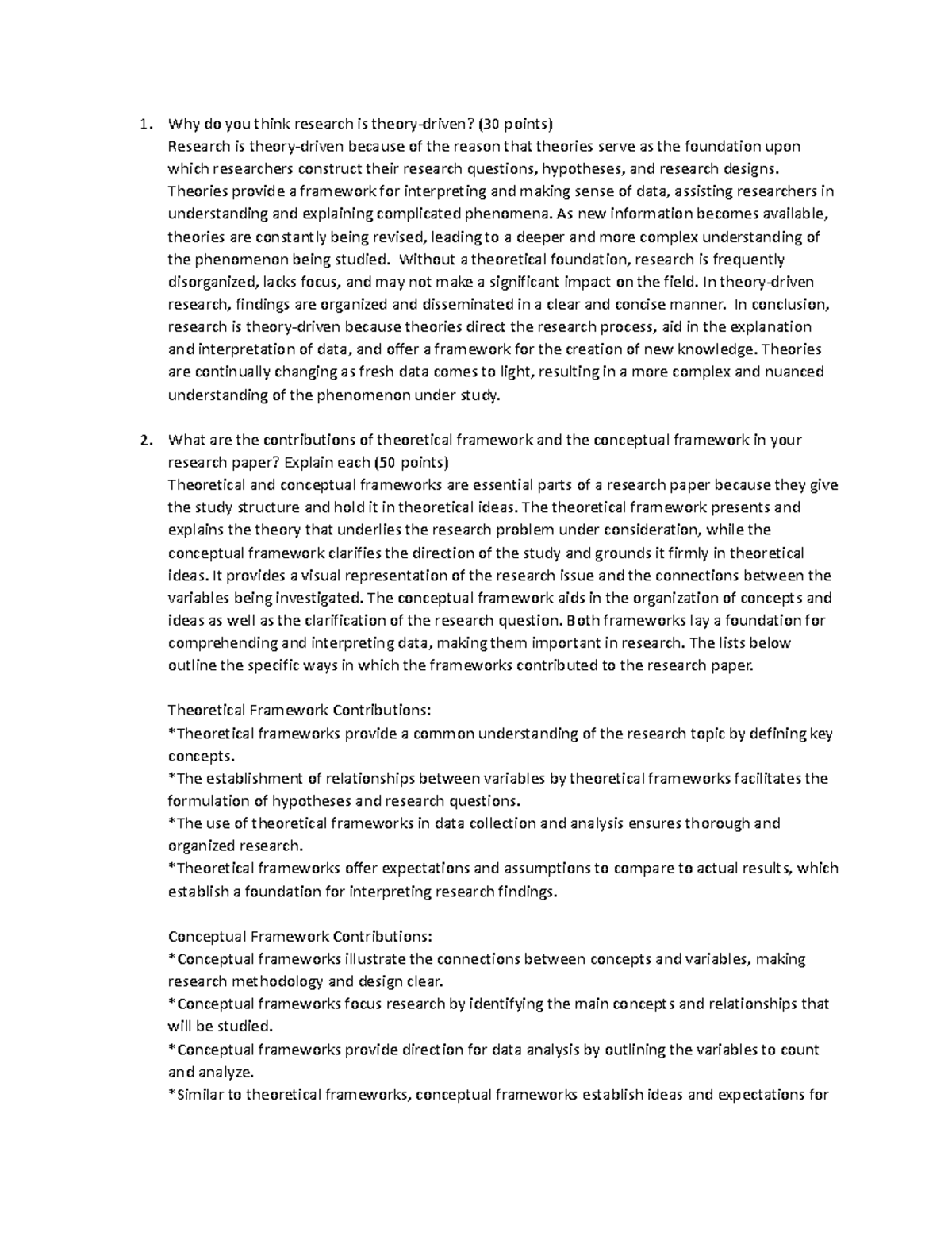 Theory - Key Questions in Theoretical Framework Analysis - Studocu