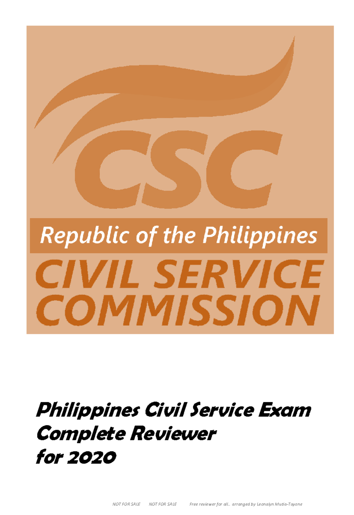 CSE Complete Reviewer 2020 Civil service - Studocu