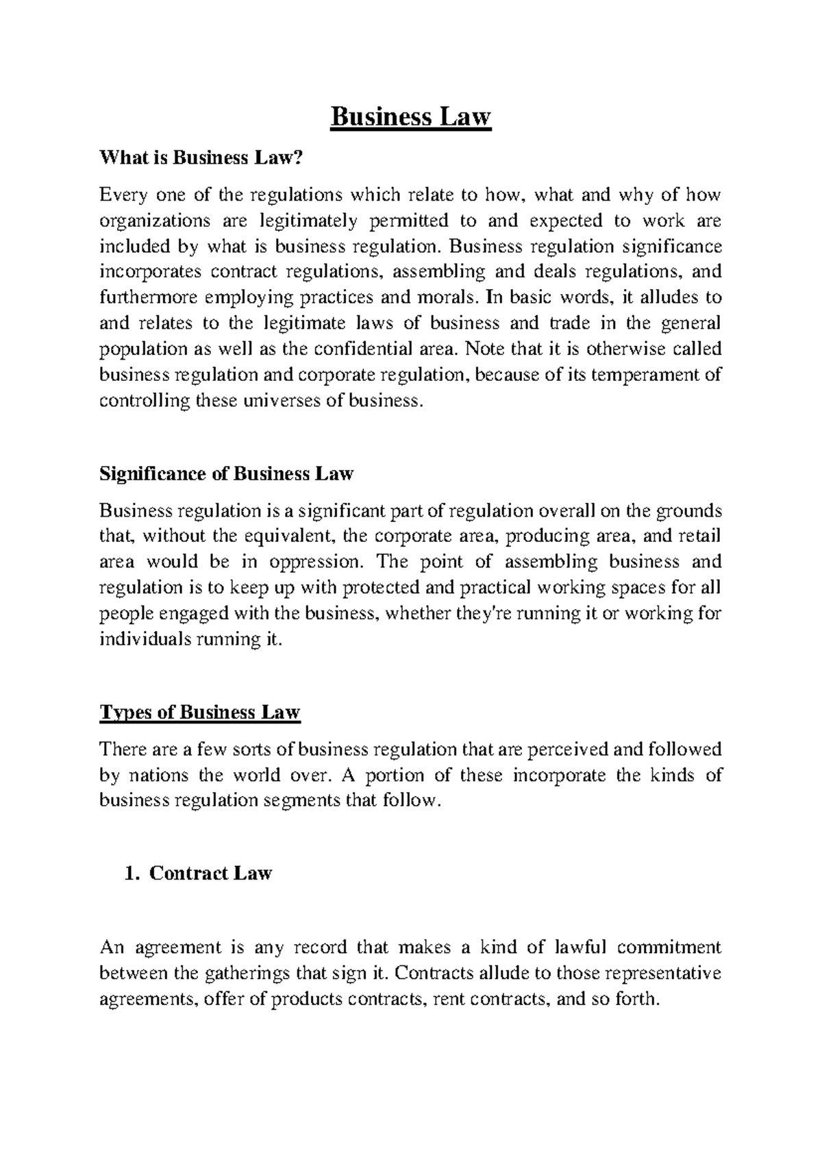 Business Law Overview: Types and Significance in Corporate Operations ...