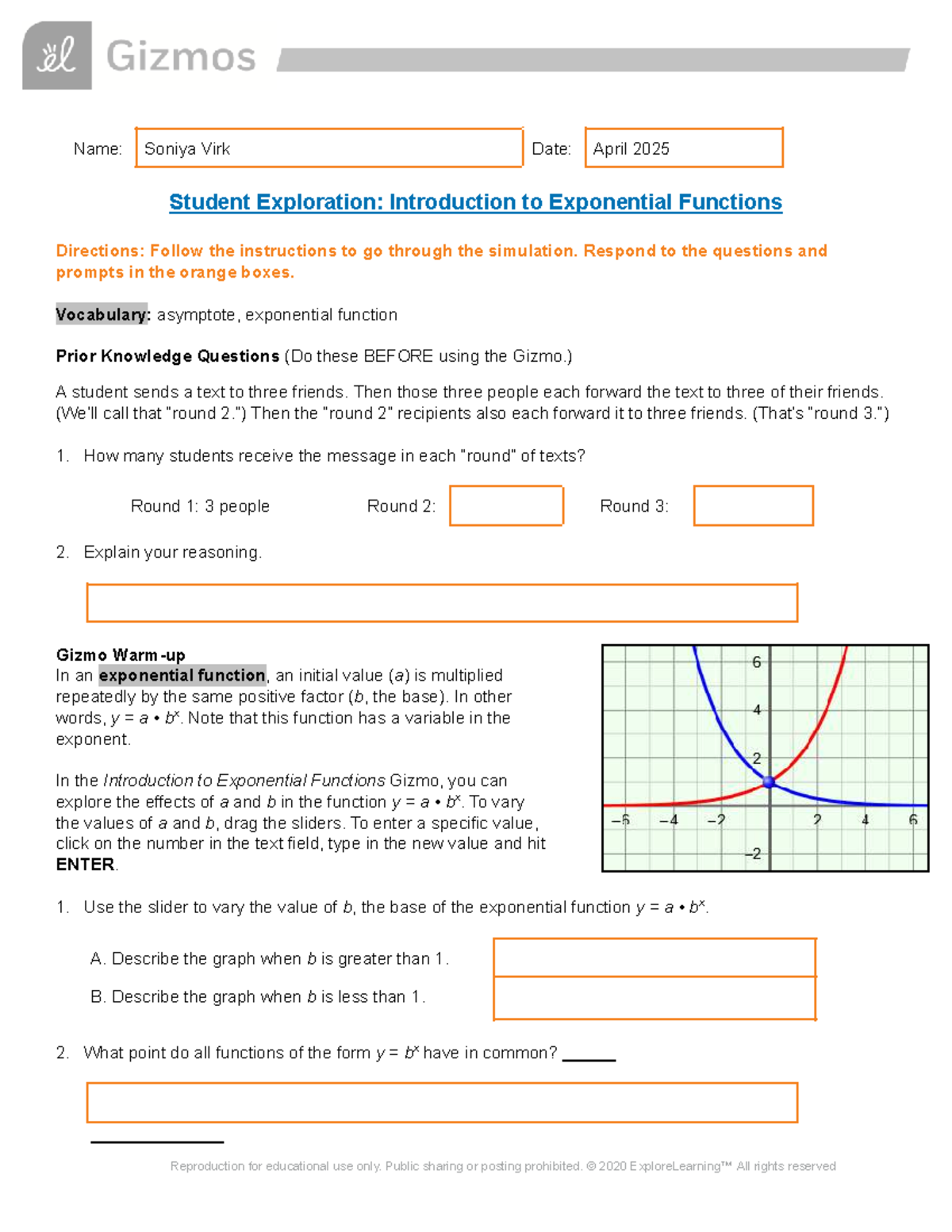 Exponential Functions Exploration Assignment: Student Guide - Studocu
