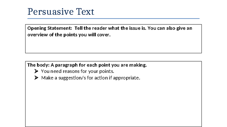Persuasion Text Guide: Structure & Key Features - Studocu