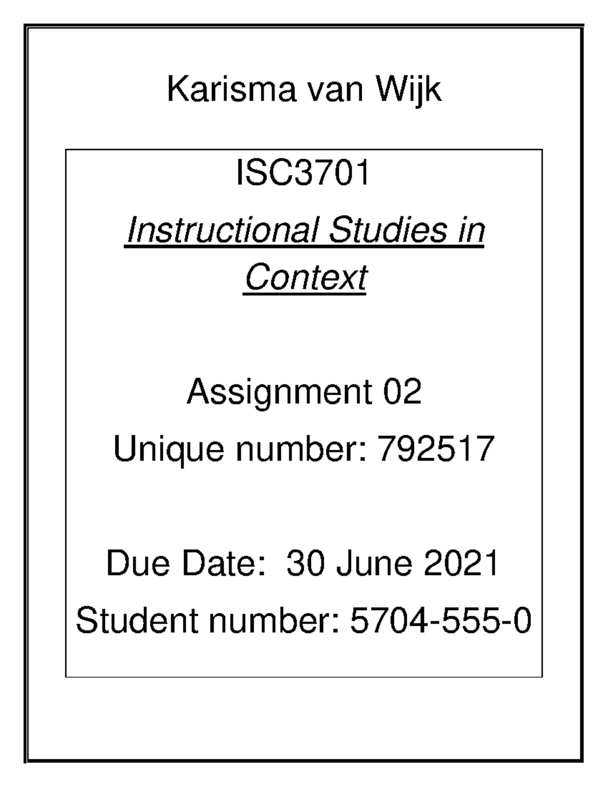 ISC Study guide - ISC3701 MODULE NOTES - 2019 University of South ...
