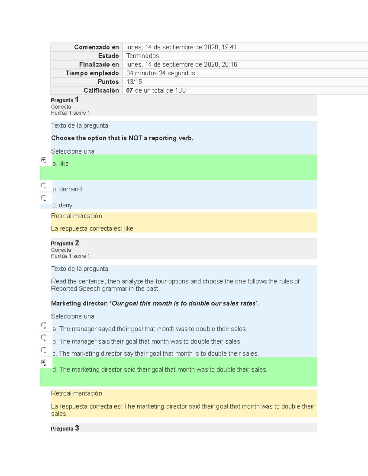 Assignment 3 Questionnaire Unit 2 - Comenzado en lunes, 14 de ...