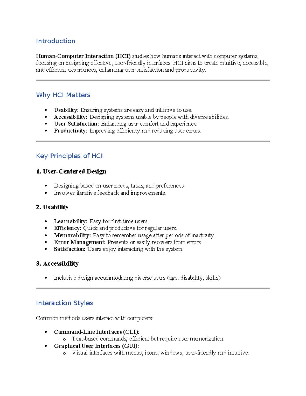 L111 - Lecture Notes on Human-Computer Interaction (HCI) Principles ...