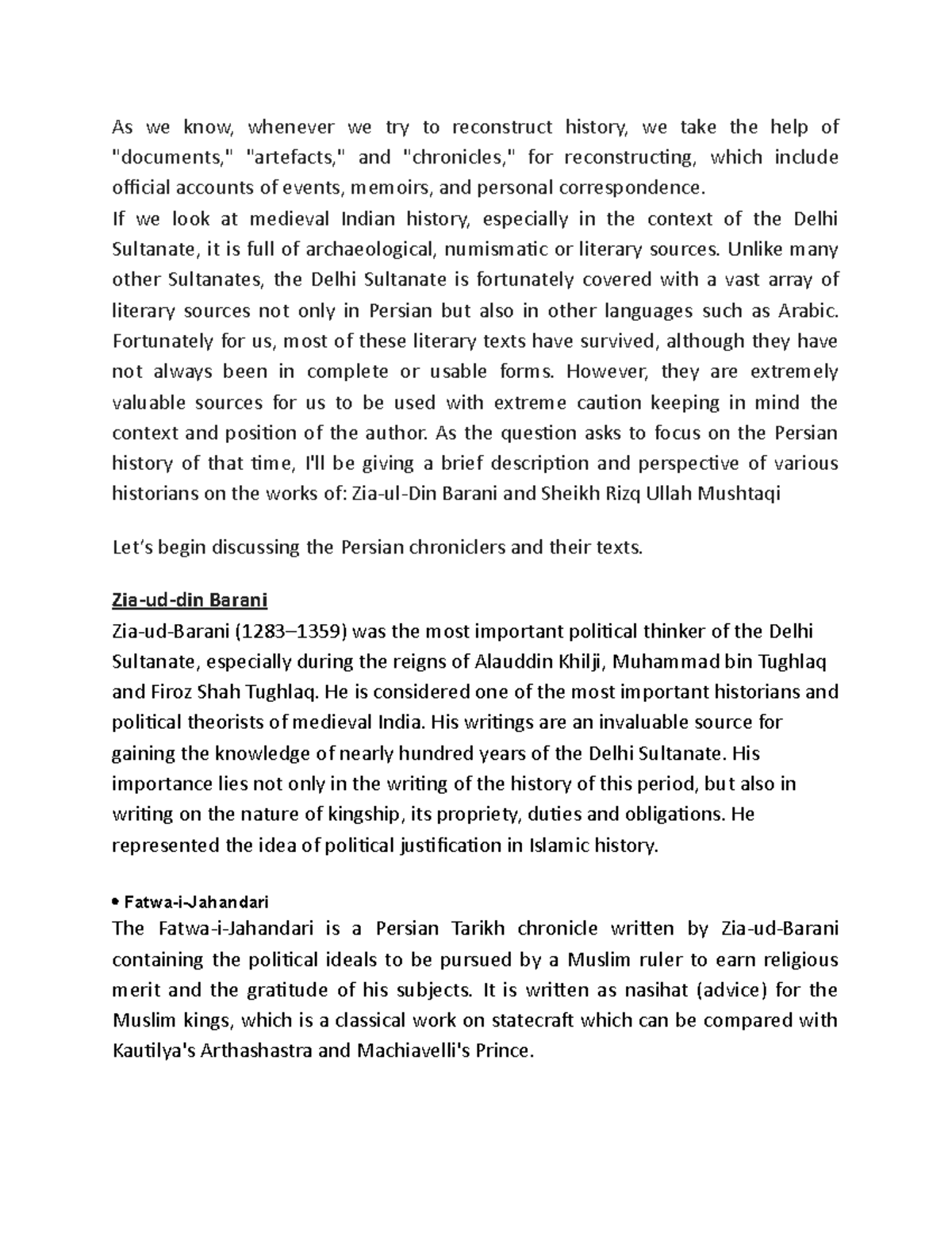 Persian Chronicles on Delhi Sultanate History: Insights & Analysis ...