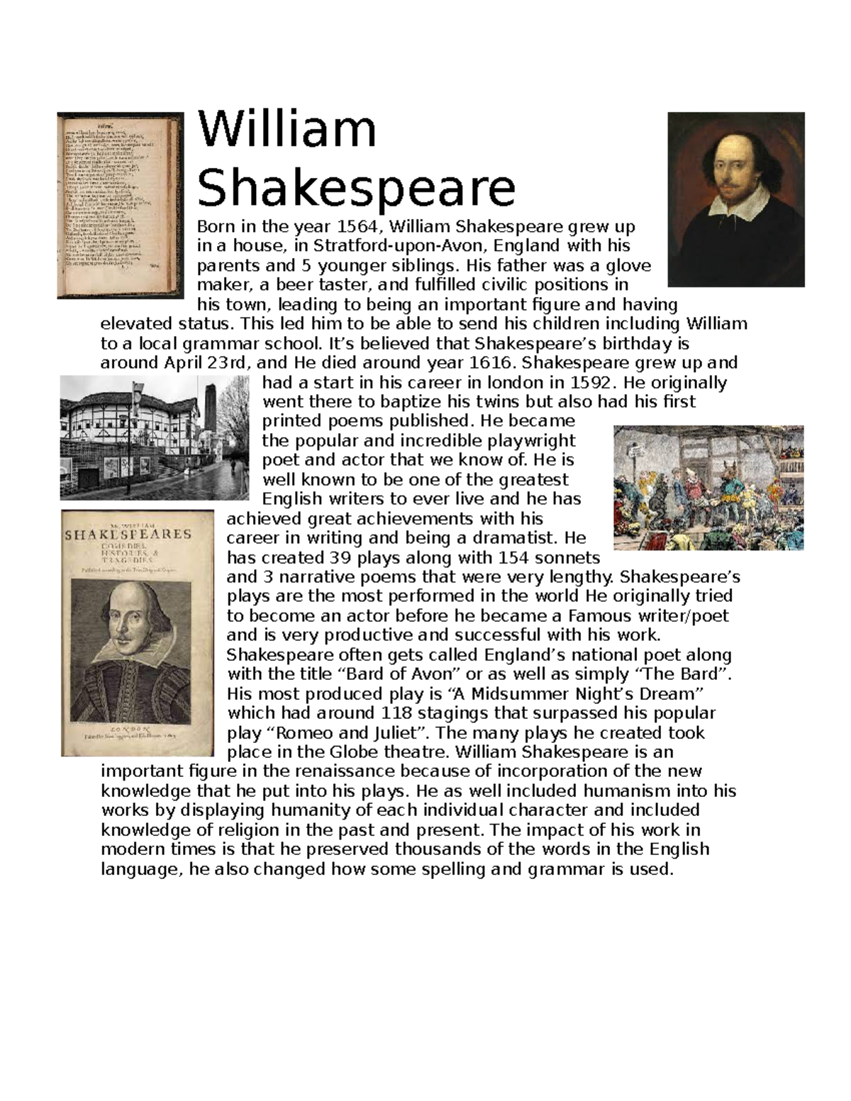 William Shakespeare & Martin Luther: Renaissance Influencers - Studocu