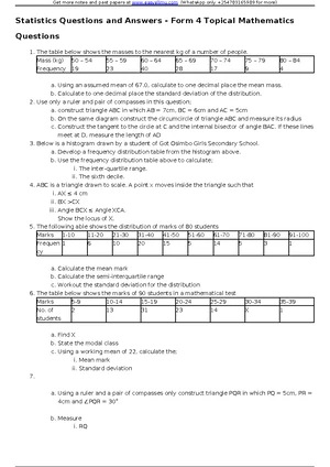 Longitudes and Latitudes Questions and Answers - Form 4 Topical ...