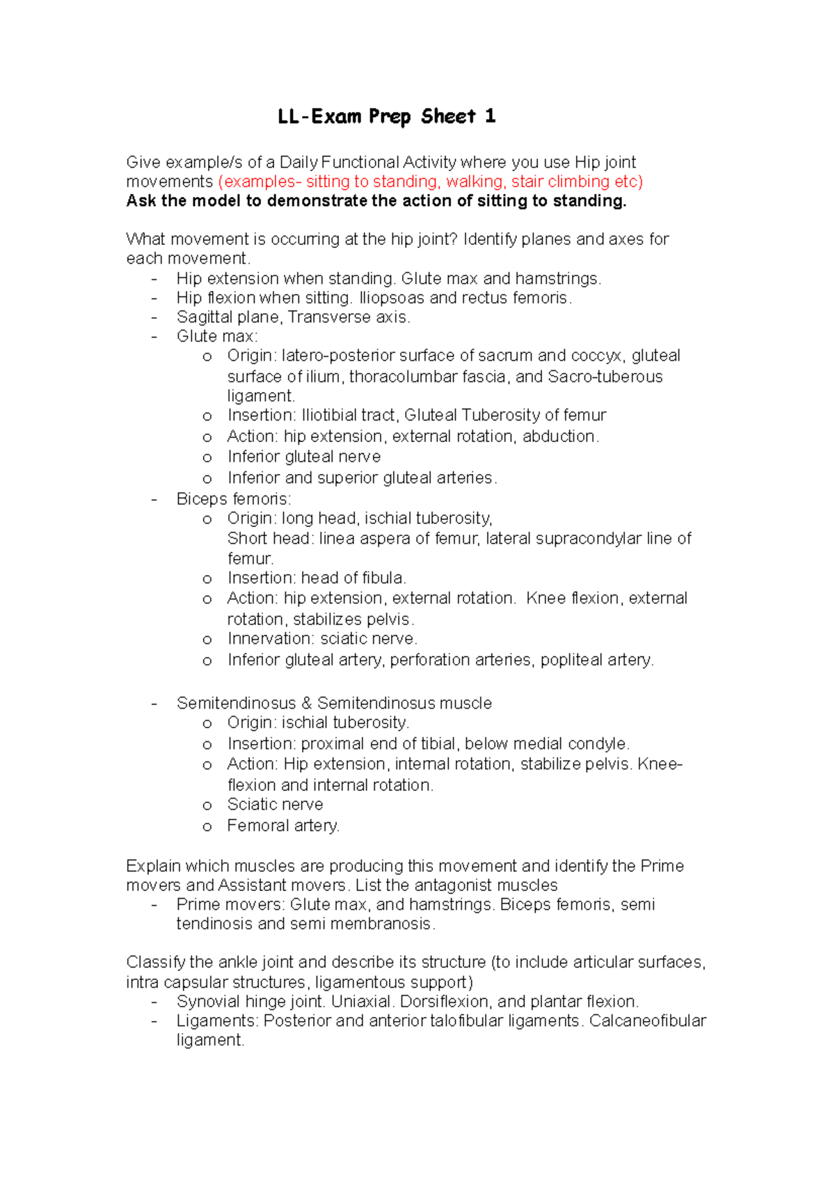 LL Revision Exam Prep Sheets - LL-Exam Prep Sheet 1 Give example/s of a ...