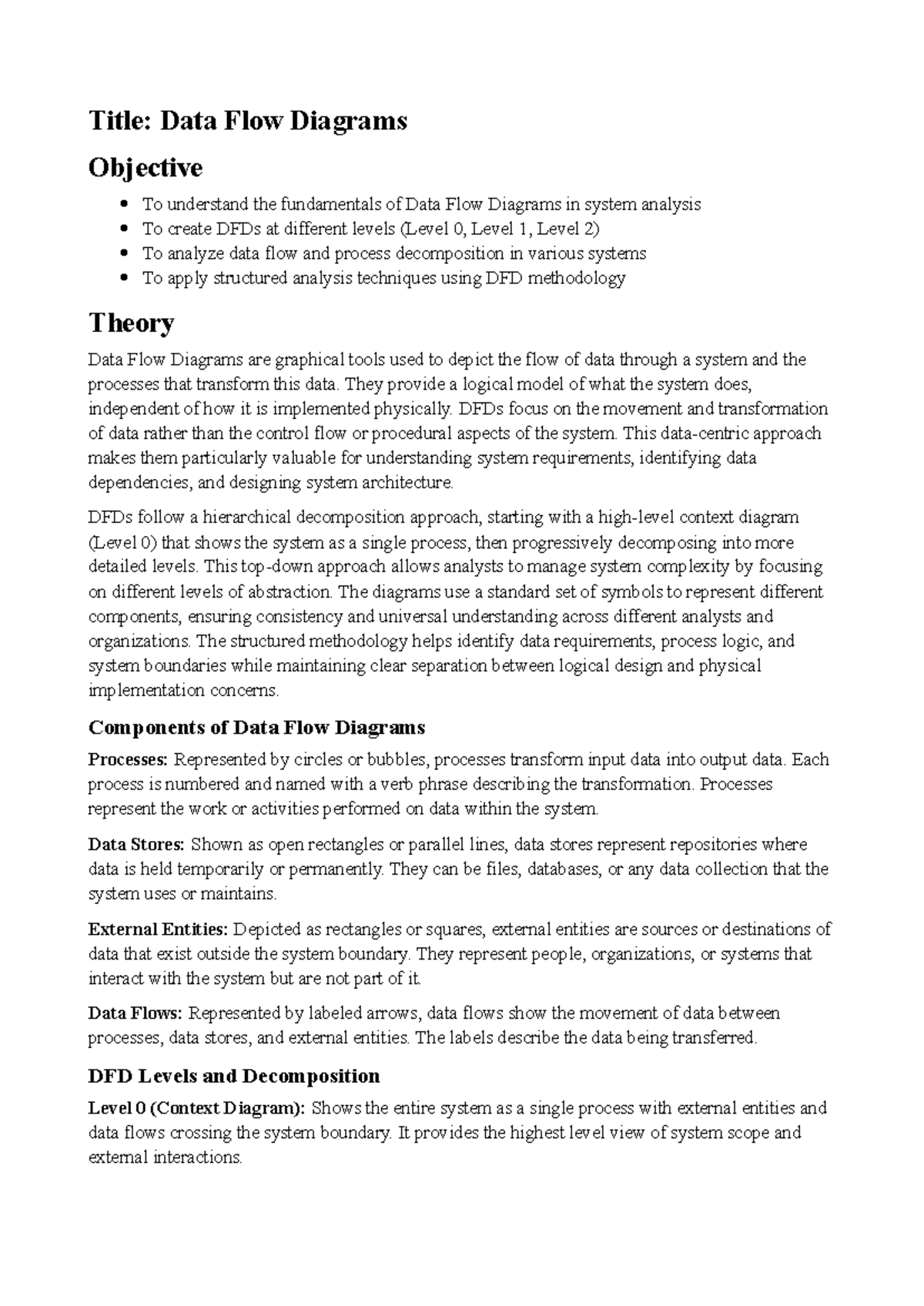 Ks-dfd: Understanding Data Flow Diagrams in System Analysis - Studocu