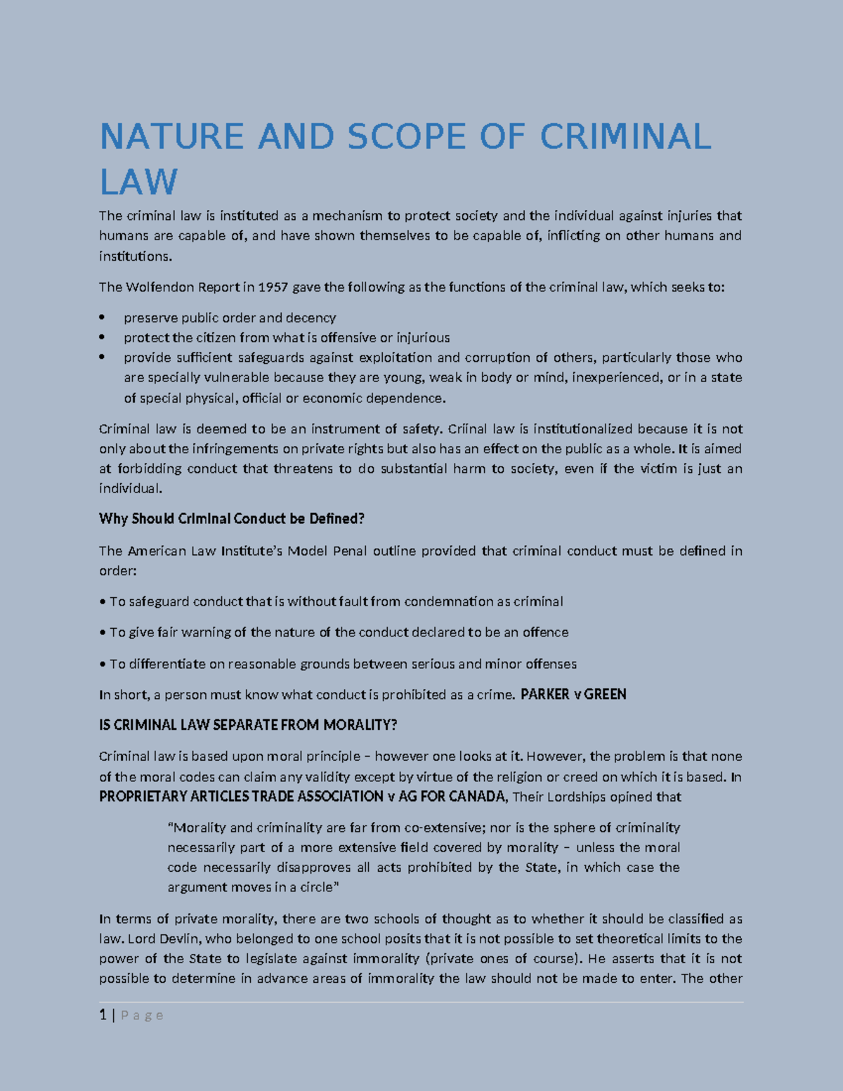 Criminal Law Overview: Nature, Scope, and Key Principles (LAW 101 ...