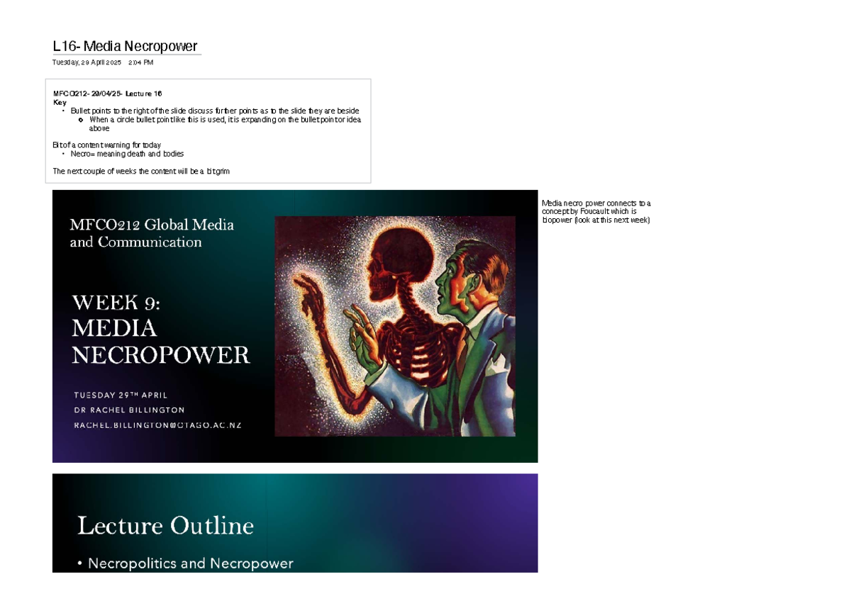 212 - L16 - Media Necropower: Key Lecture Notes on Death and Politics ...