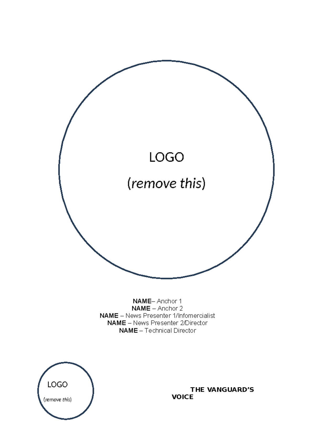 Script-Template - to study - Science - NAME– Anchor 1 NAME – Anchor 2 ...