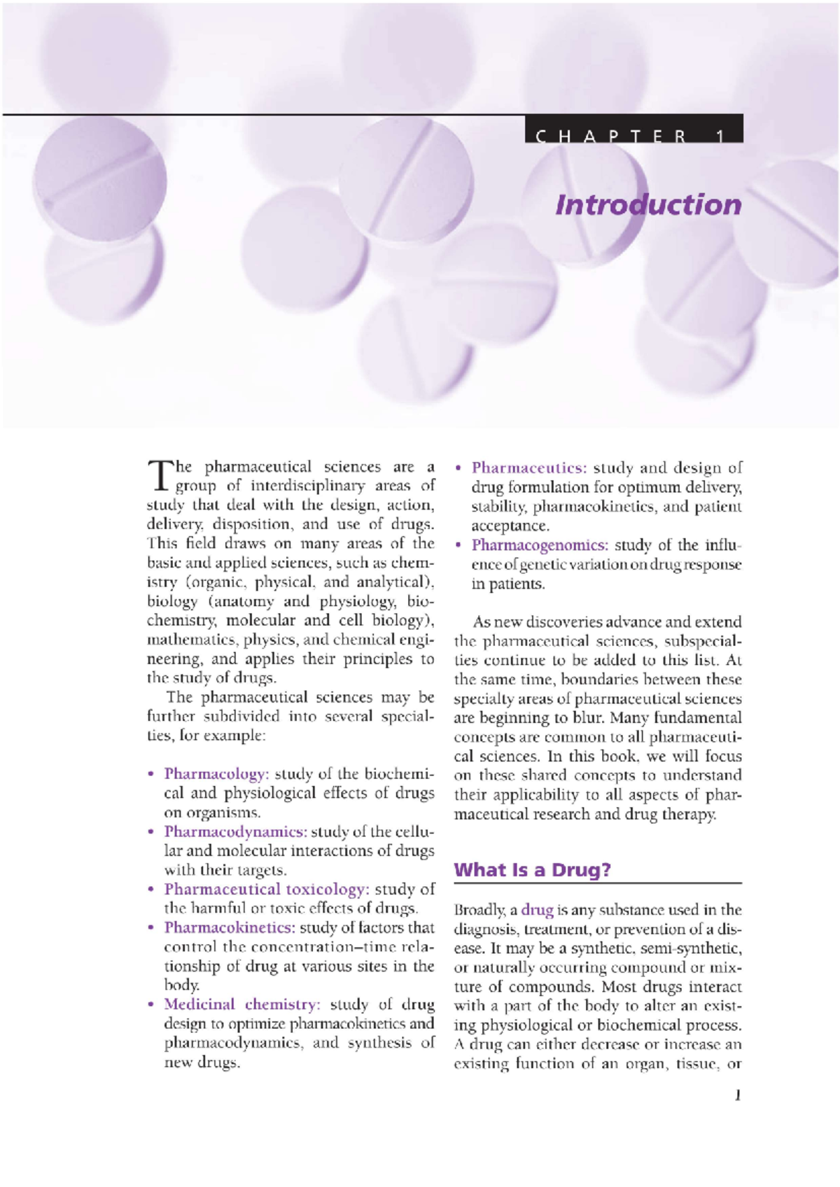PHAR 101: Chapter 1 - Introduction to Pharmaceutical Sciences - Studeersnel