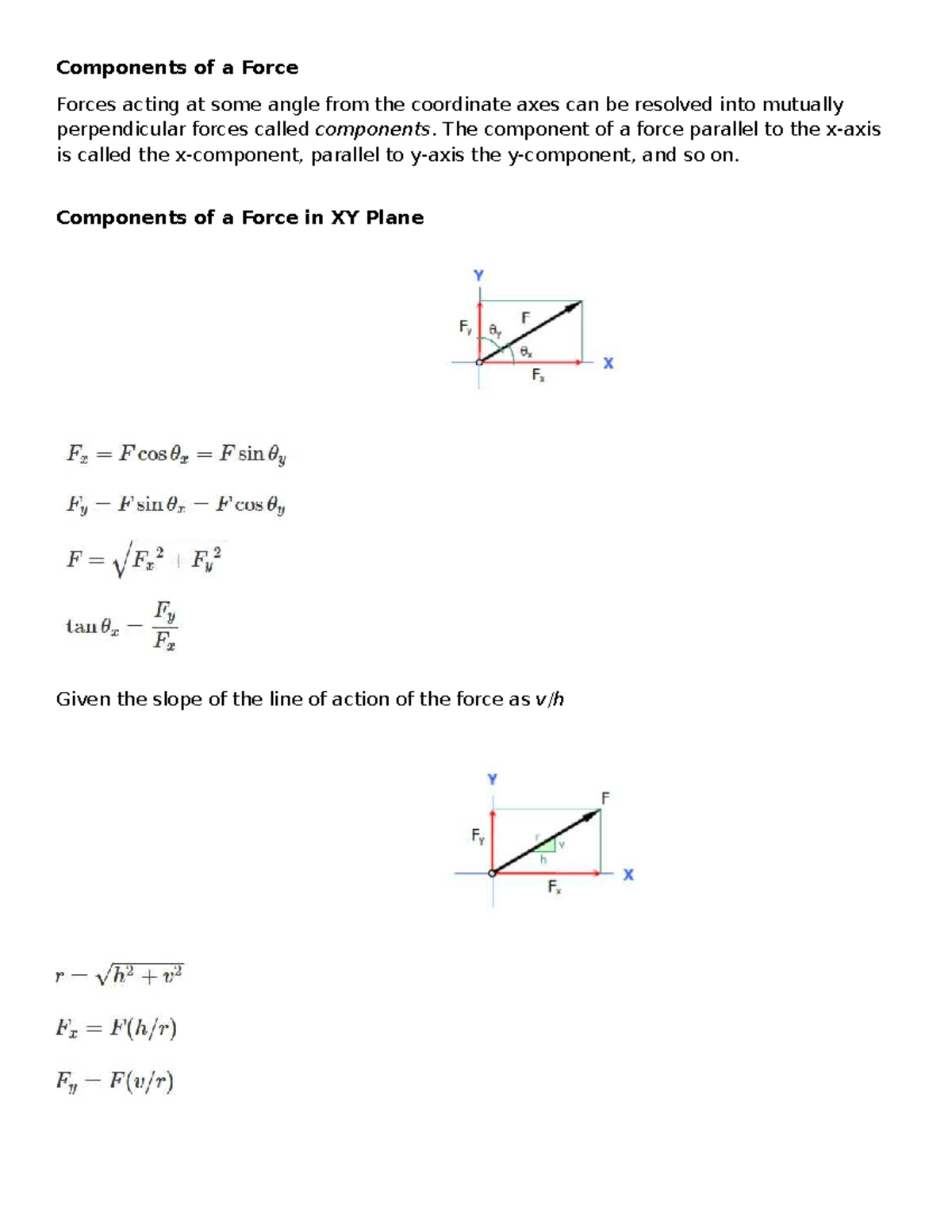 Components of Force Formula (STATICS) - Civil Engineering - Components ...
