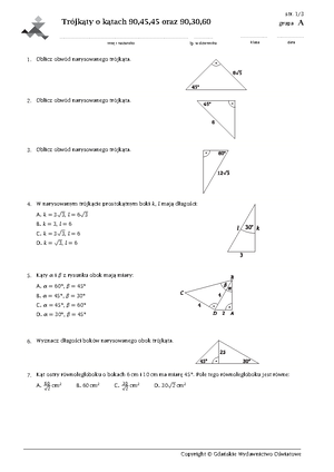 Matematyka - klasa 6 sprawdzian Liczby dodatnie i ujemne A-J - Klasa 6 ...