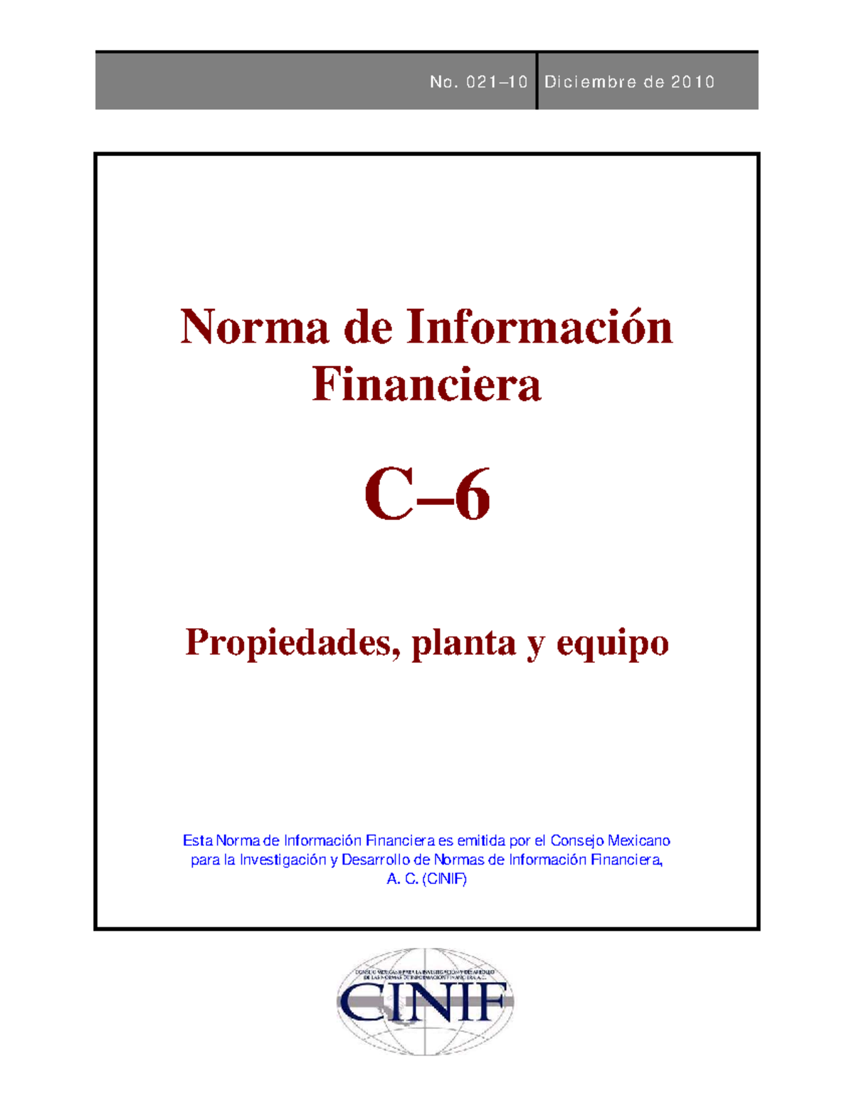 NIF C 6: Normas de Información Financiera sobre Propiedades, Planta y ...