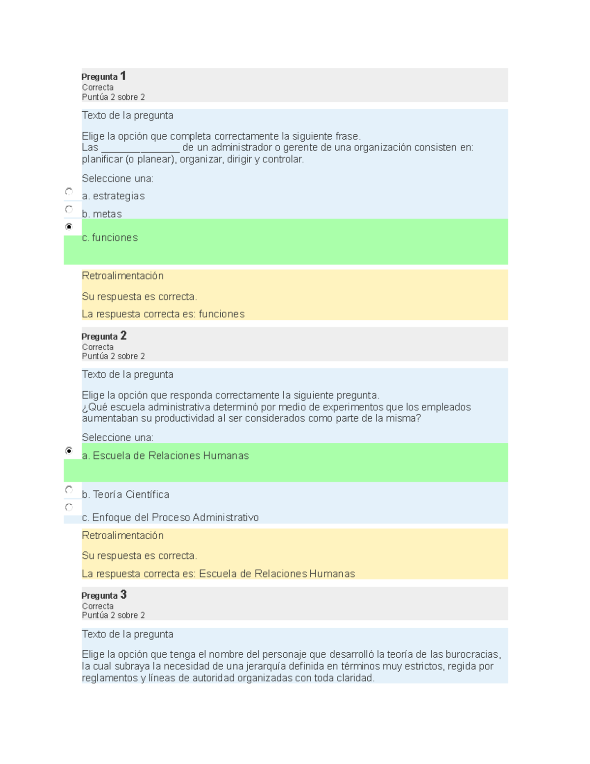 Examen Final de Administración: Preguntas y Respuestas Clave - Studocu