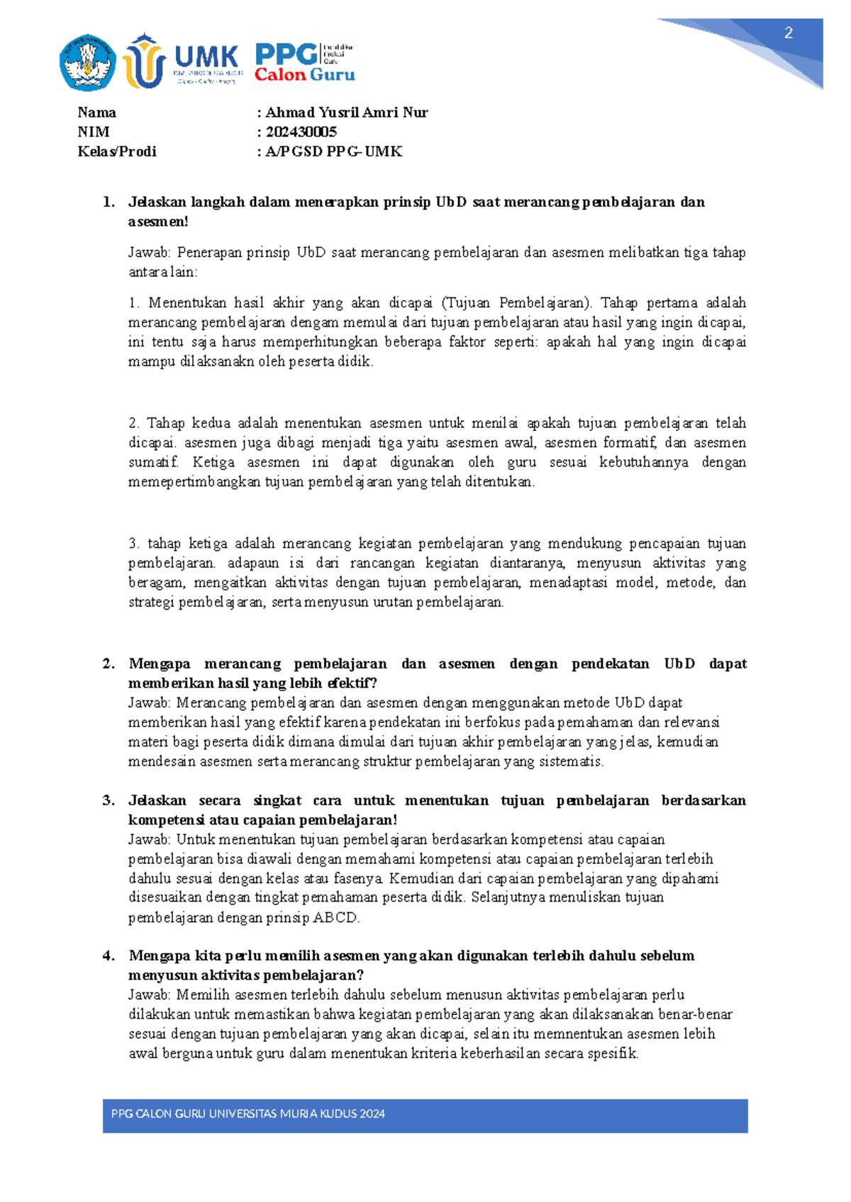 PPG-UMK T1.3 Eksplorasi Konsep: Prinsip UbD dalam Pembelajaran dan ...