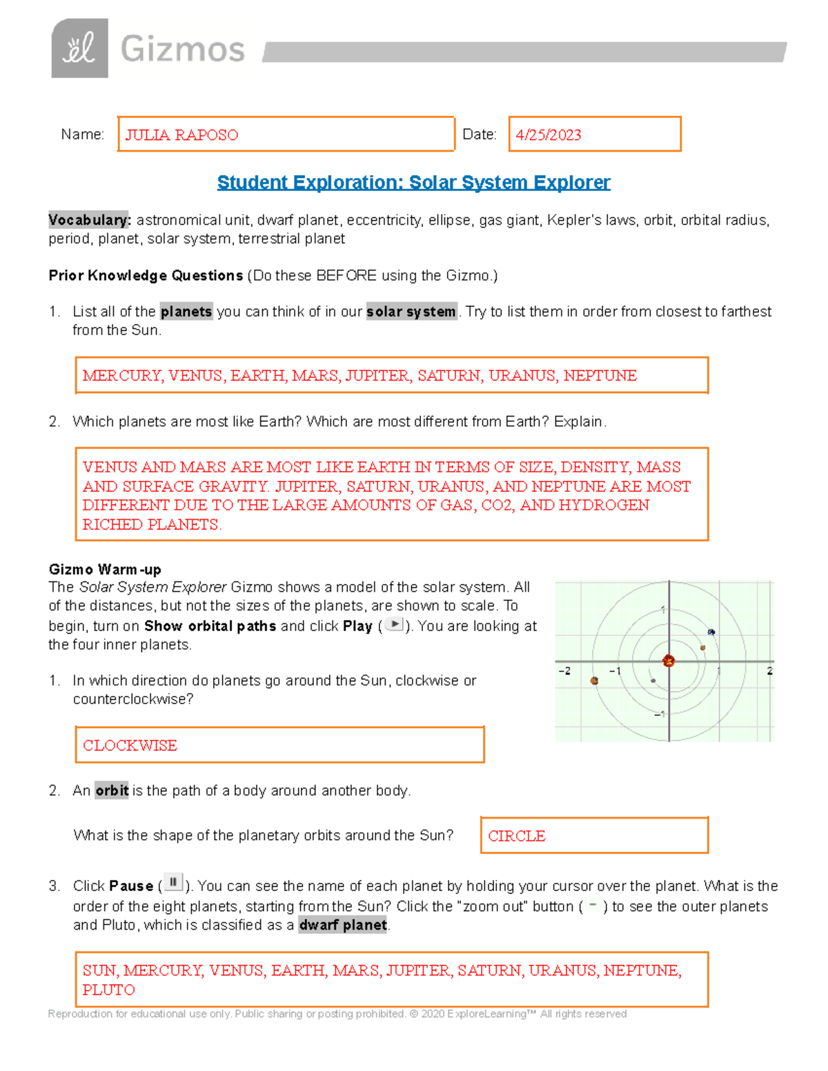 Explore Our Solar System Answer Key - Infoupdate.org
