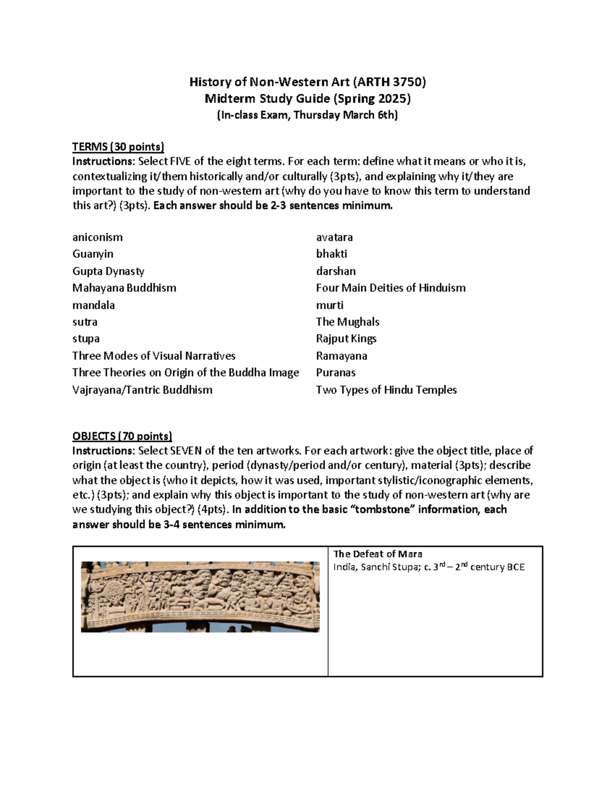 ARTH 3750 Midterm Study Guide: History of Non-Western Art (Sp25 ...