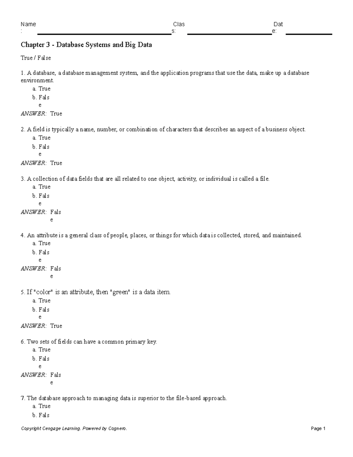 Chapter 3 Database Systems and Big Data - : s: e: Chapter 3 - Database ...
