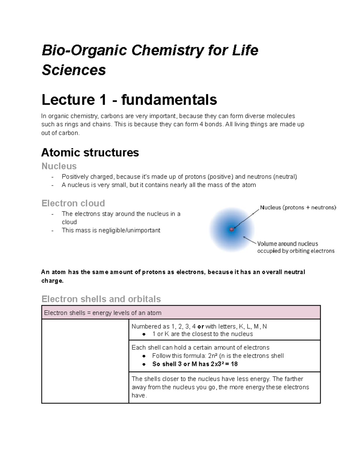 Bio-Organic Chemistry Lecture Notes: Fundamentals & Stereochemistry ...