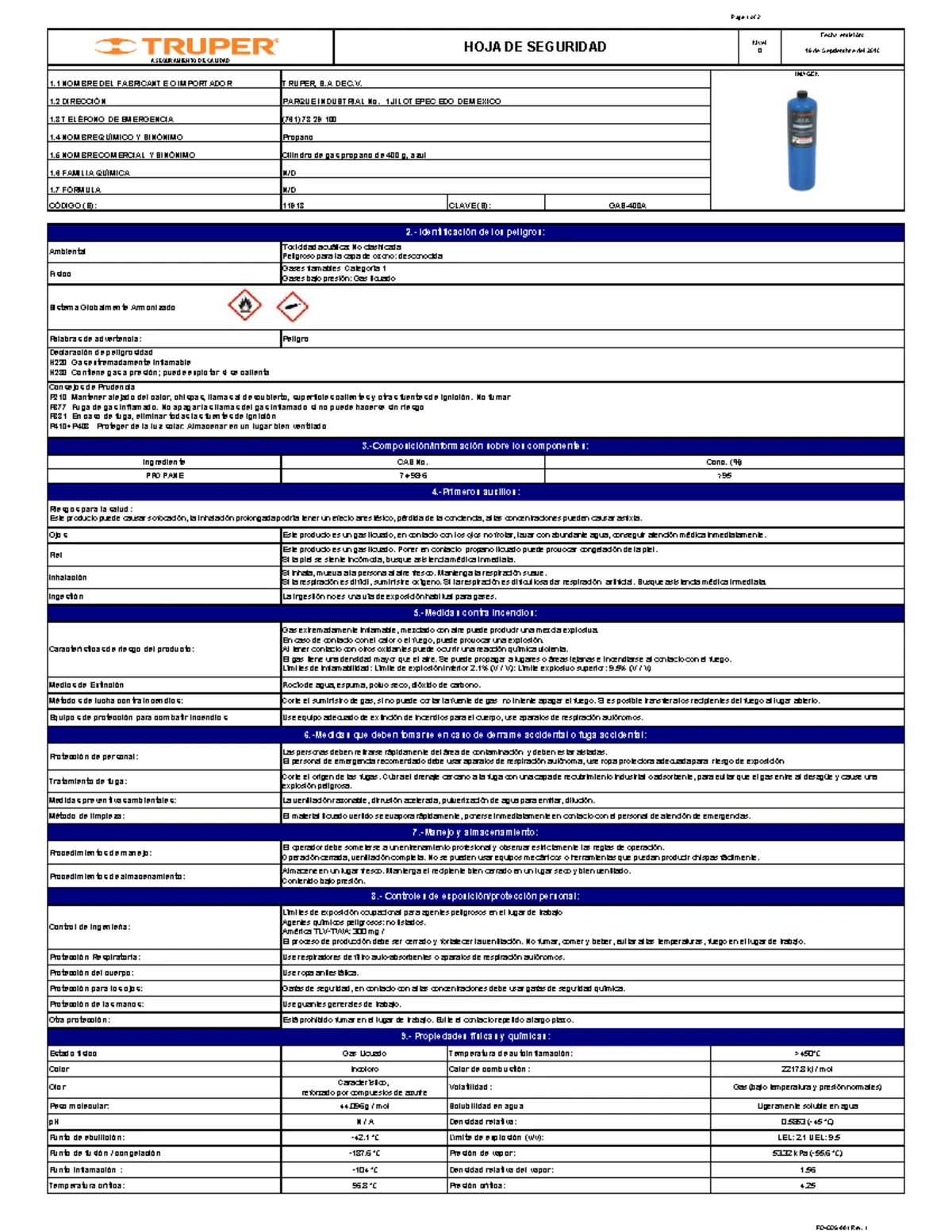 Hoja de Datos de Seguridad: COMEX 100 TOTAL BLANCO (19A0157100) - Studocu