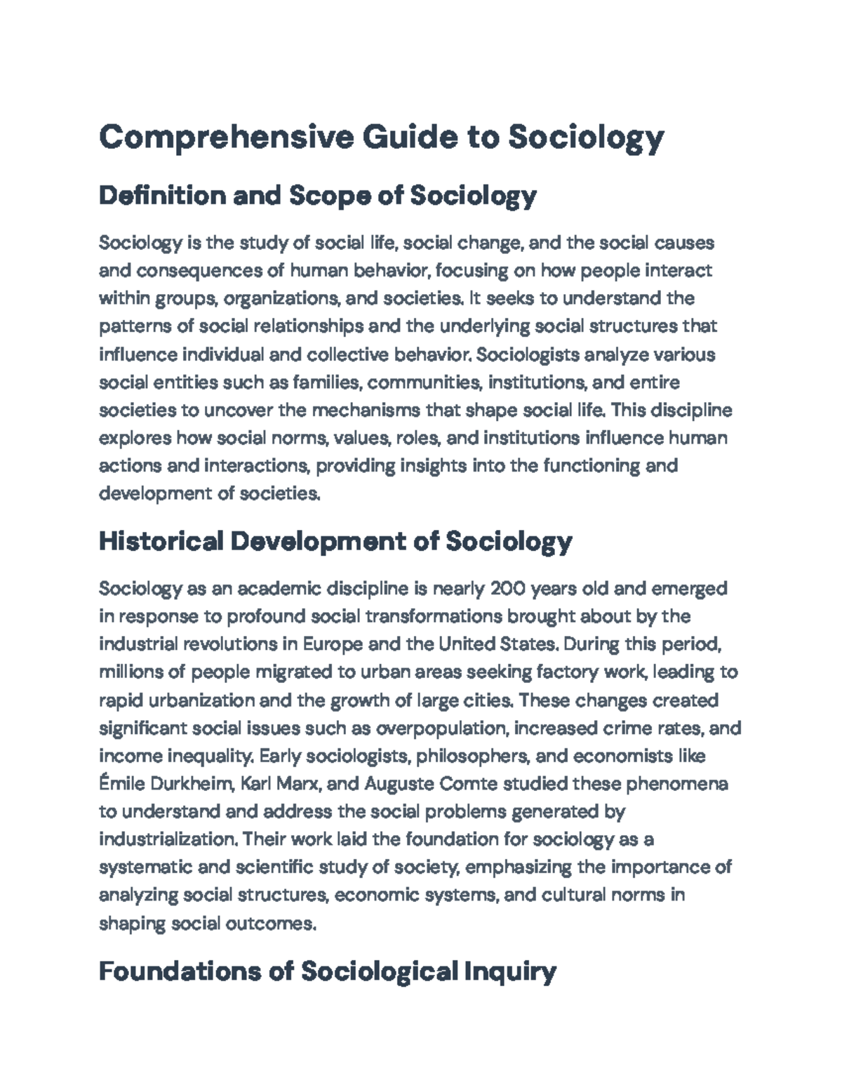 Comprehensive Guide to Sociology: Concepts, History & Perspectives ...