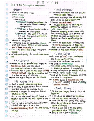 Lesson-3 - notes - LESSON 3: PSYCHOLOGICAL PERSPECTIVE OF THE SELLF A ...