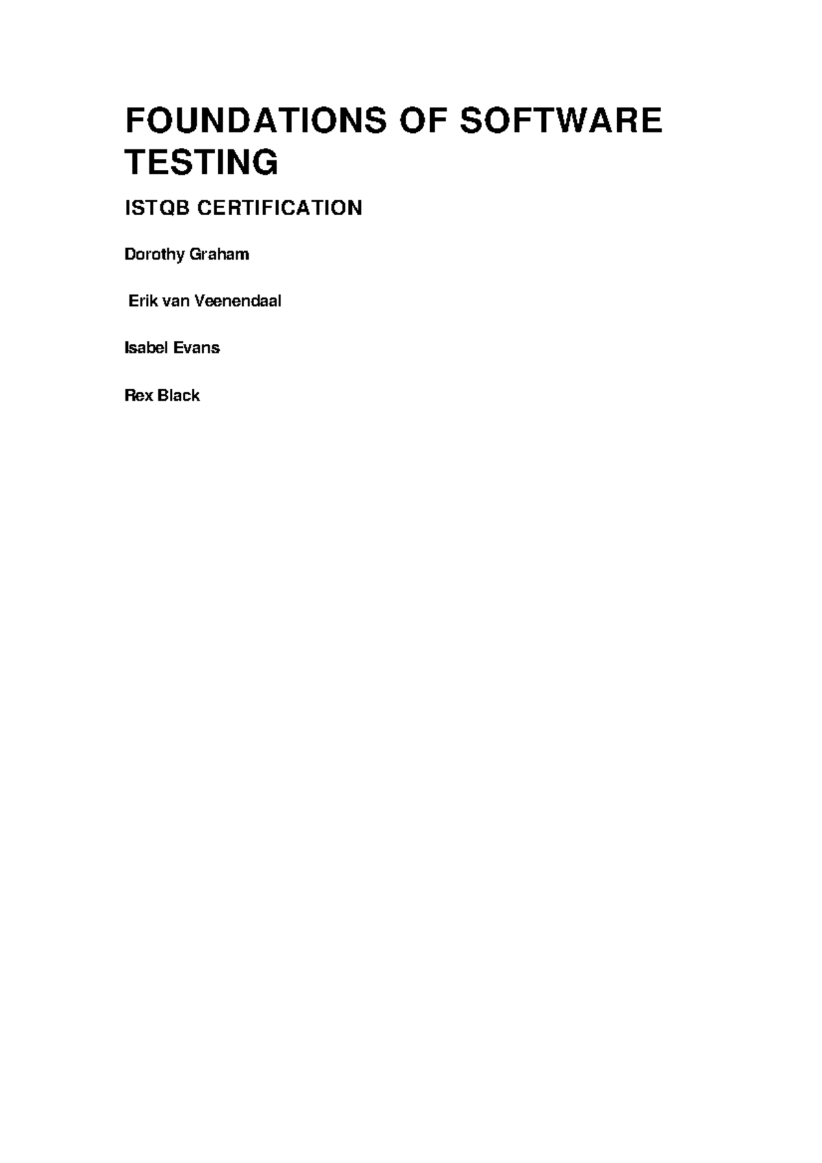 Foundations of Software Testing: ISTQB Certification Guide - Studocu