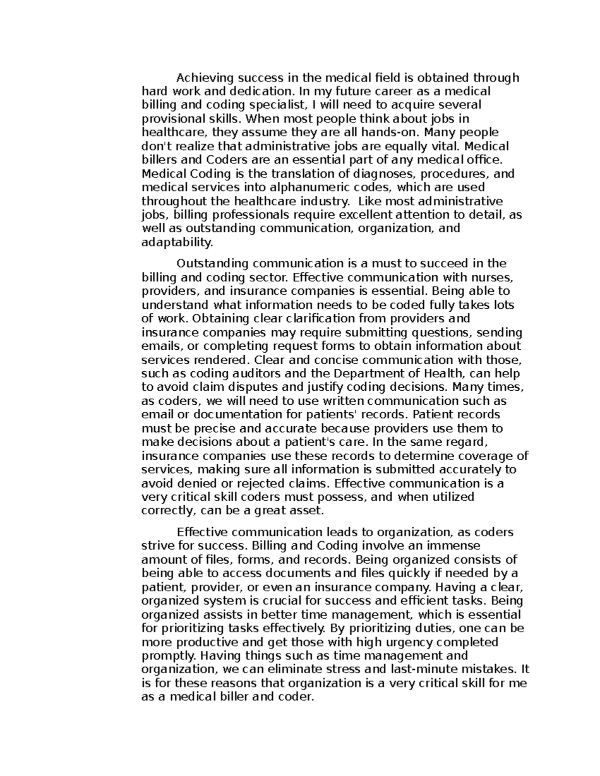 NUR 101: Essential Skills for Success in Medical Billing & Coding - Studocu