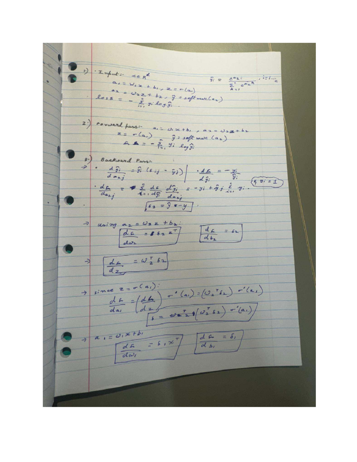 Ques1 - Helpful Notes on Forward and Backward Pass in Neural Networks ...