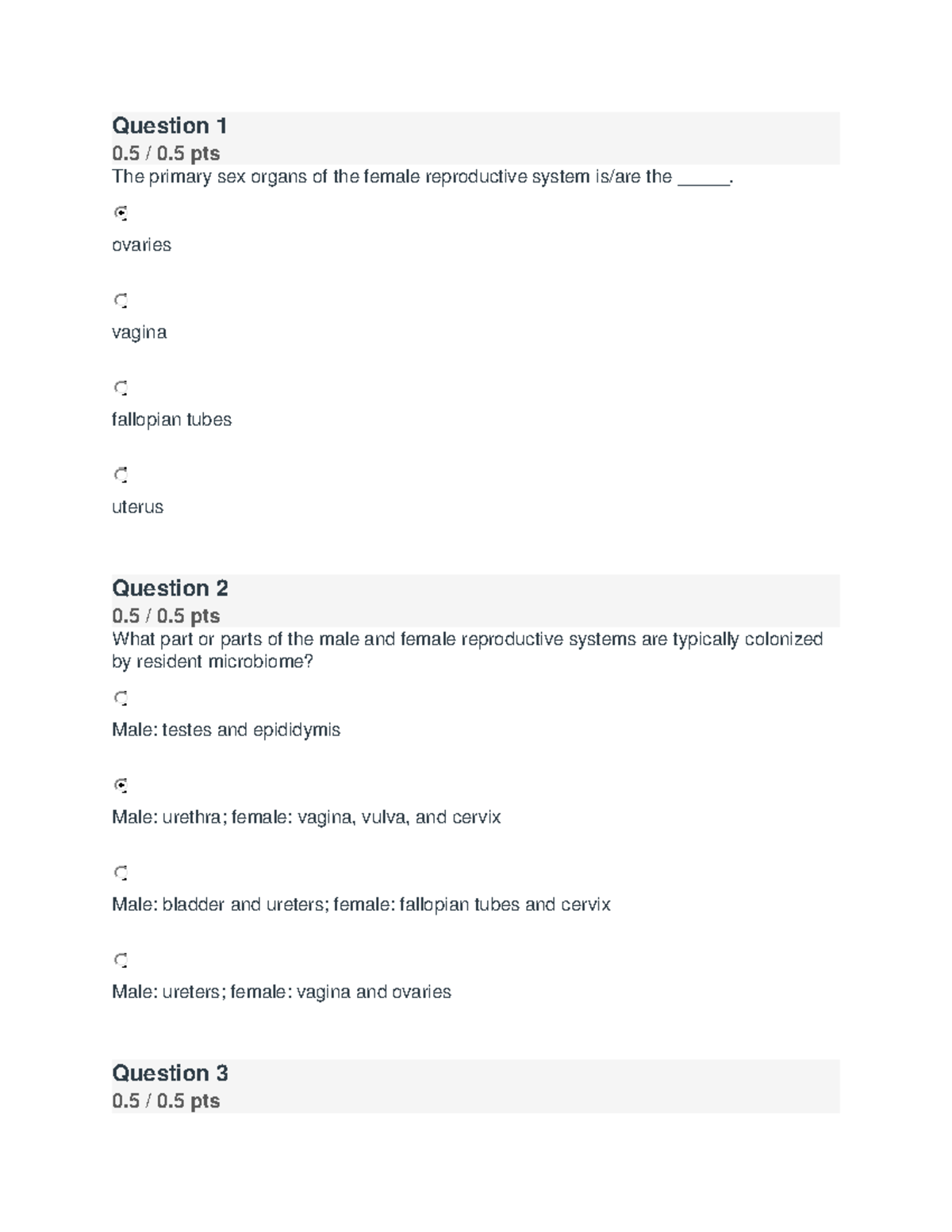 BIO 201 Chapter 14 Reproductive System Quiz Questions - Studocu