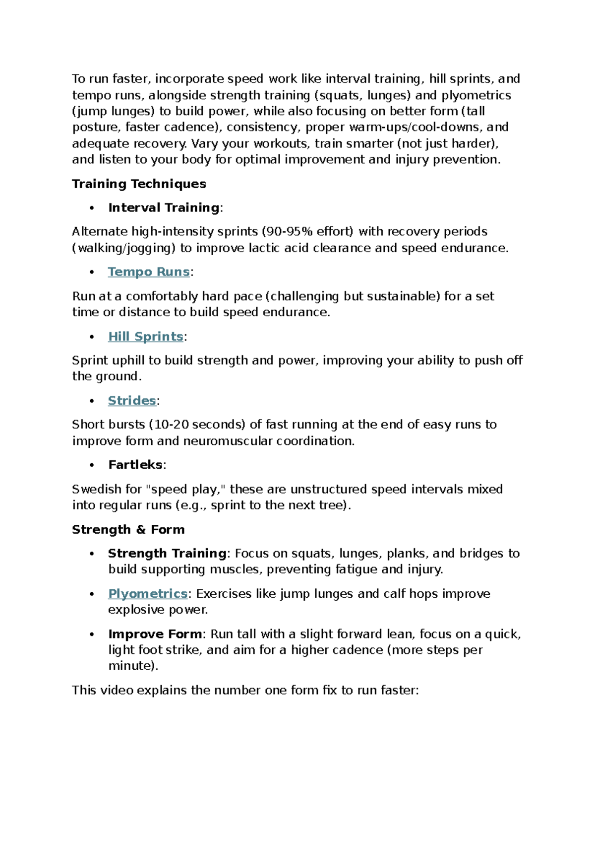 Running Faster: Techniques for Speed Work and Strength Training (GRBR ...