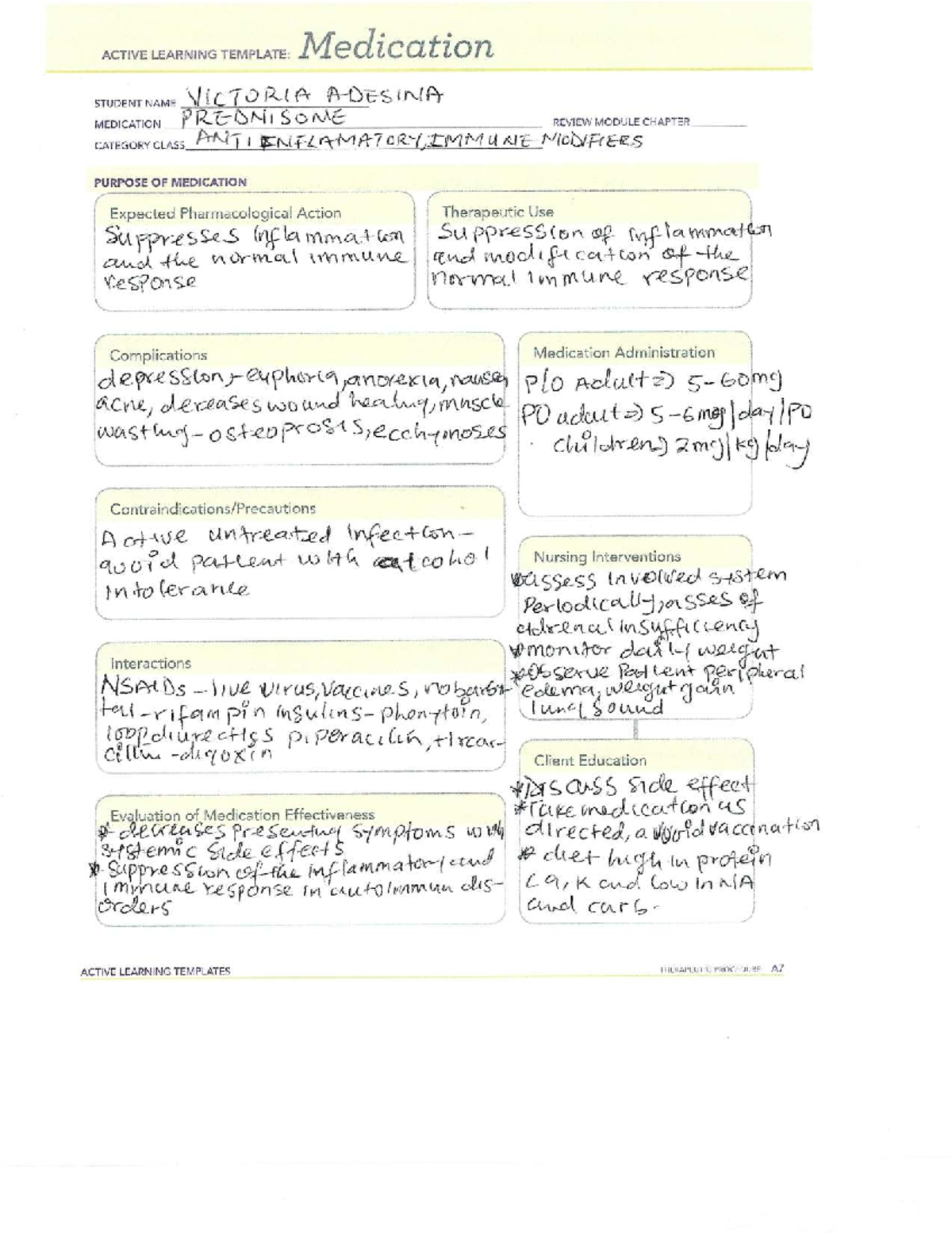 Med4 - Active Learning Template: Prednisone Review Module - Studocu