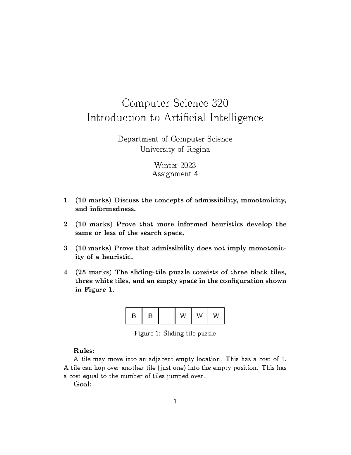 Assignment 4 - Computer Science 320 Introduction to Artificial ...