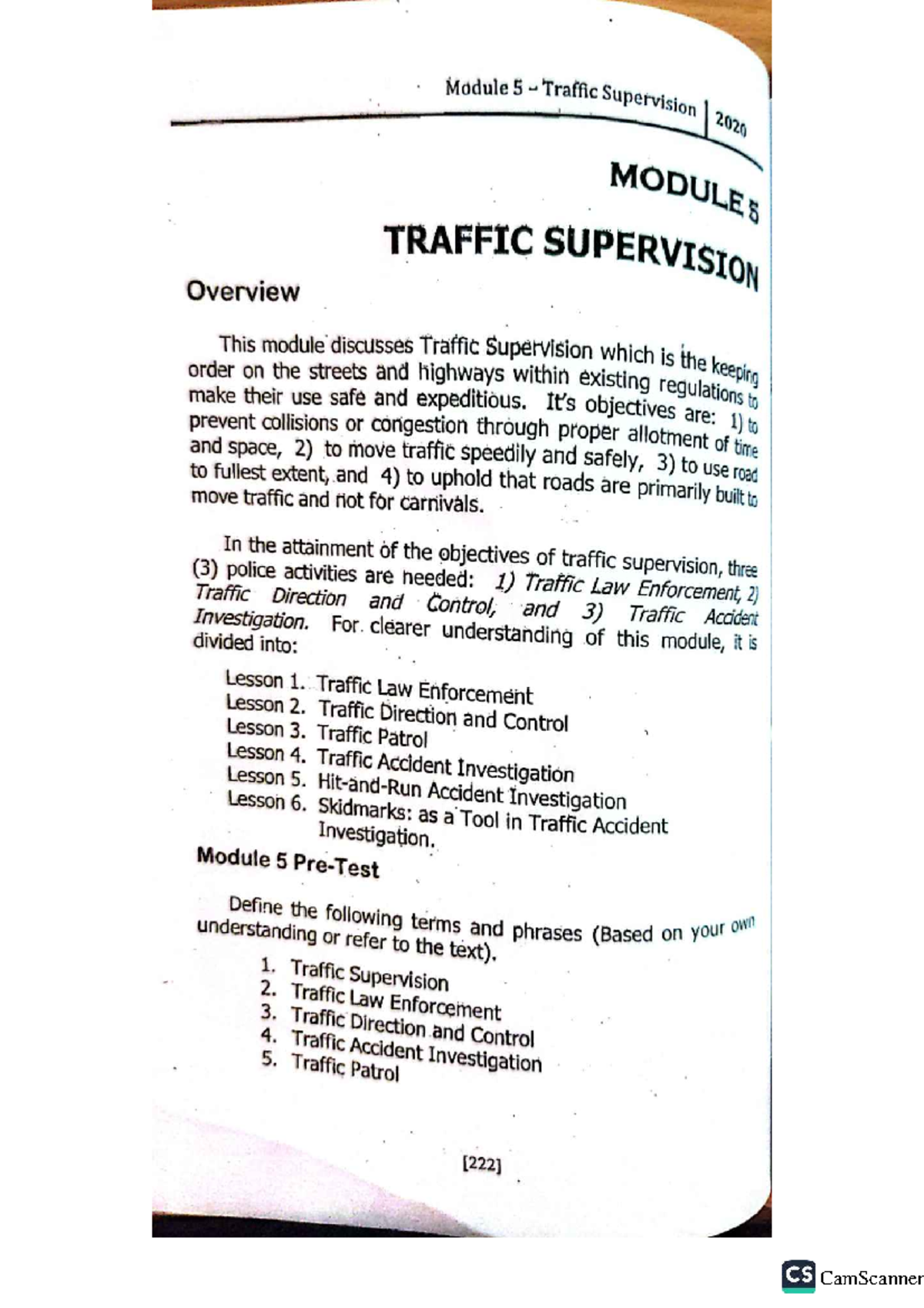 CDI 103 Module 5: Traffic Supervision and Law Enforcement Overview ...