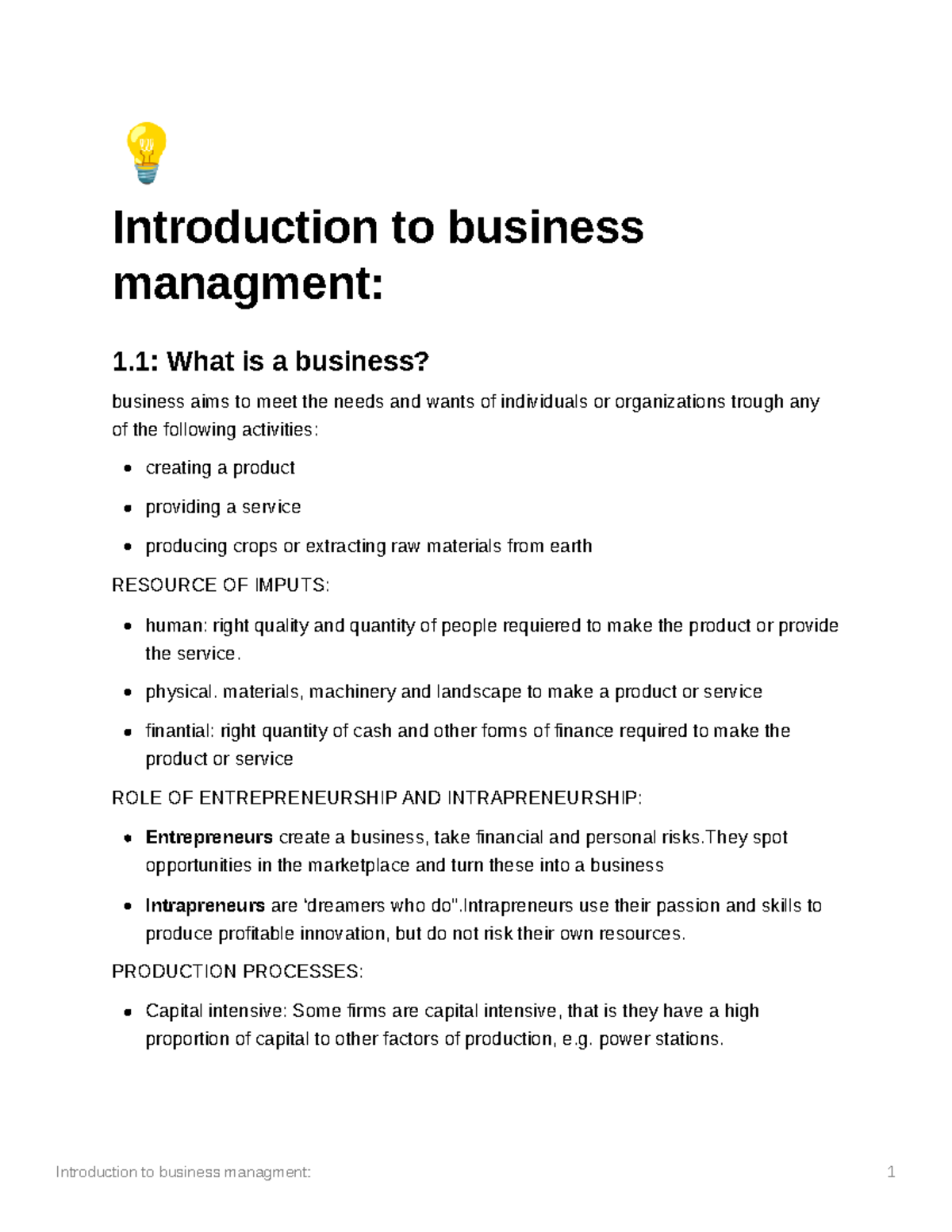 Business 1 introduction to business - Introduction to business ...