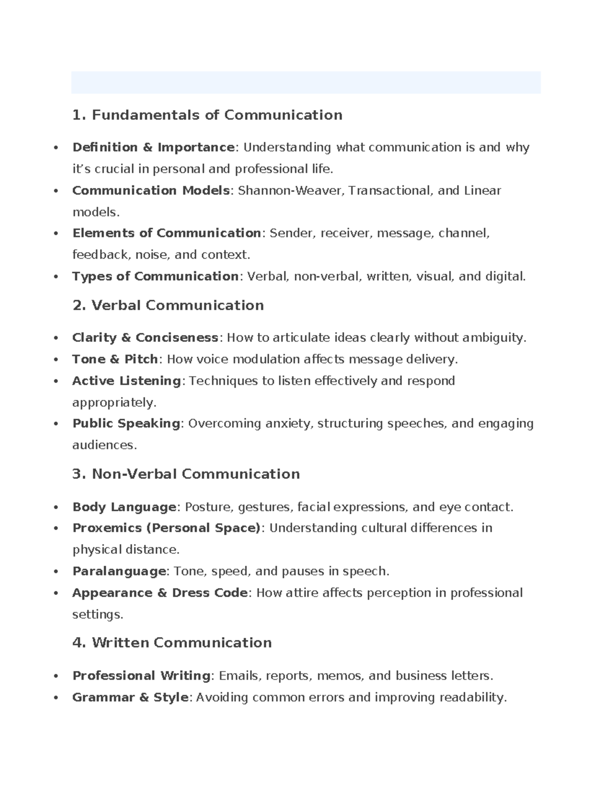 Communication Skills Notes: Understanding Key Concepts and Applications ...