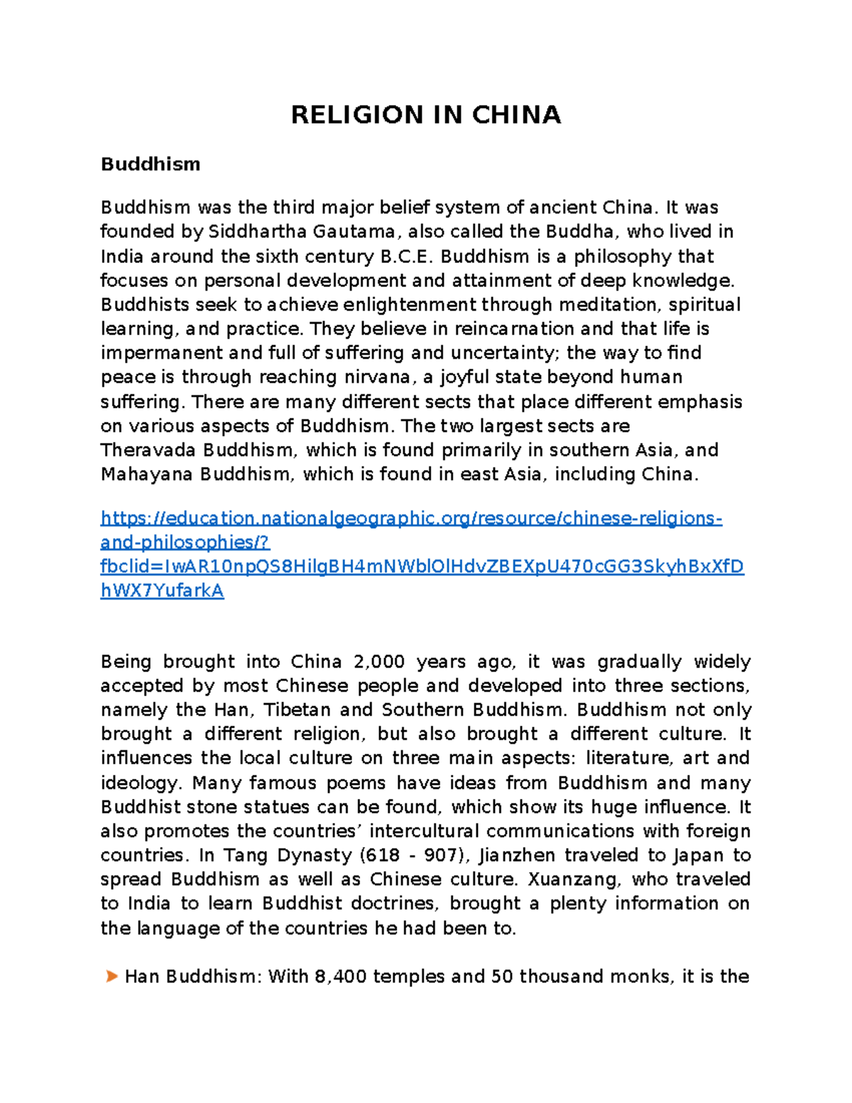 Religion IN China - lecture/report - RELIGION IN CHINA Buddhism ...