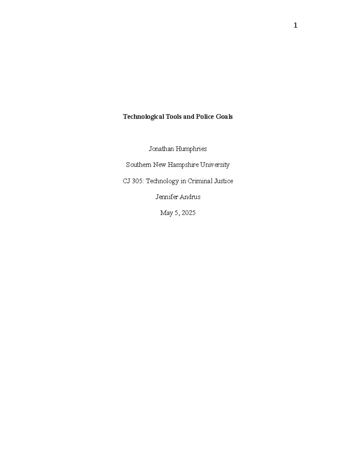 CJ 305: Tech Tools in Law Enforcement Investigations - Studocu