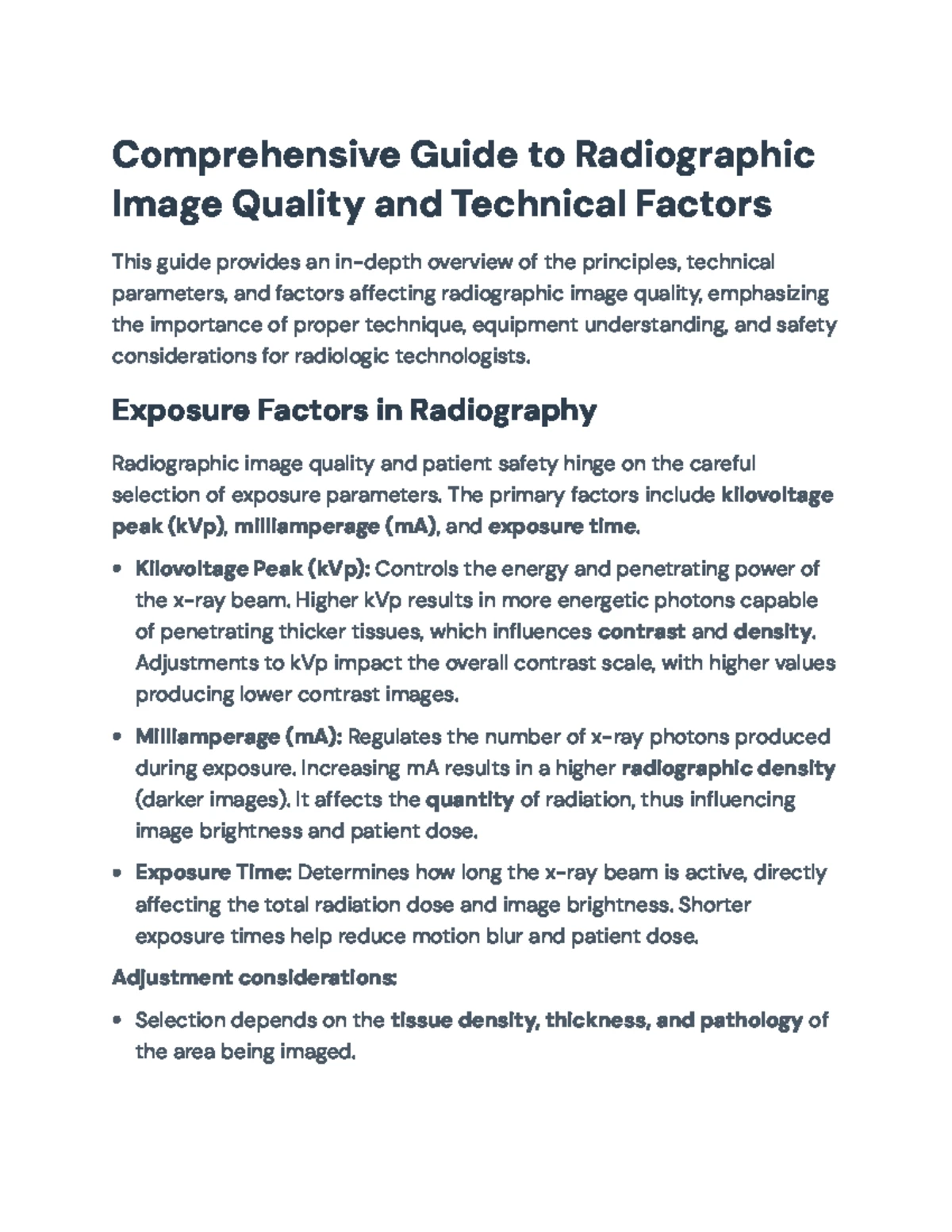 Radiographic Positioning Terminology & Techniques Notes: CH 1B - Studocu
