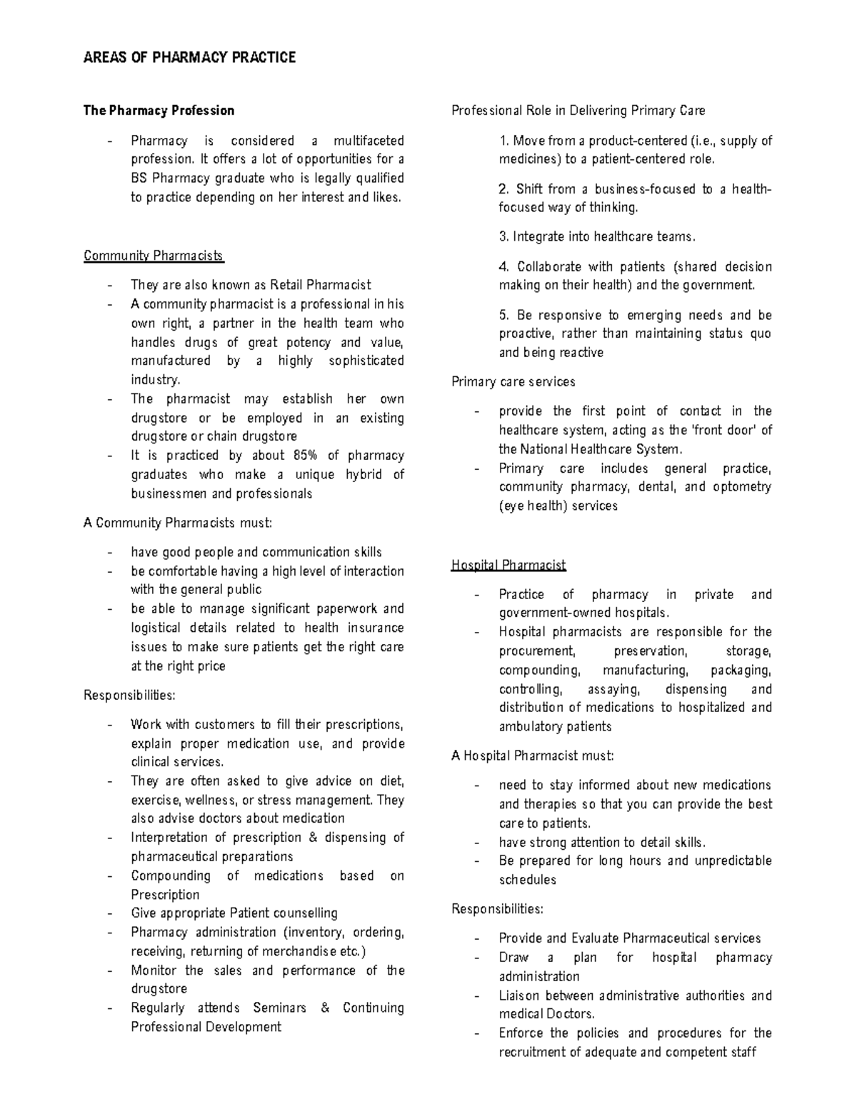 PIPH Chapter 8: Exploring Key Areas in Pharmacy Practice - Studocu