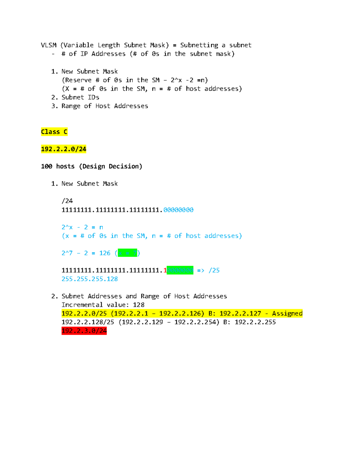 CIS 041 Subnetting VLSM - VLSM (Variable Length Subnet Mask ...