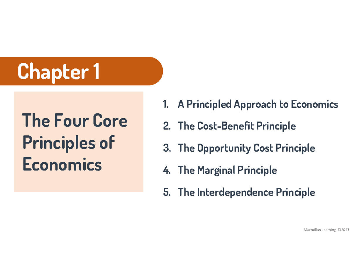 Lecture Slides CH01 - Chapter 1: Core Principles of Economics - Studocu