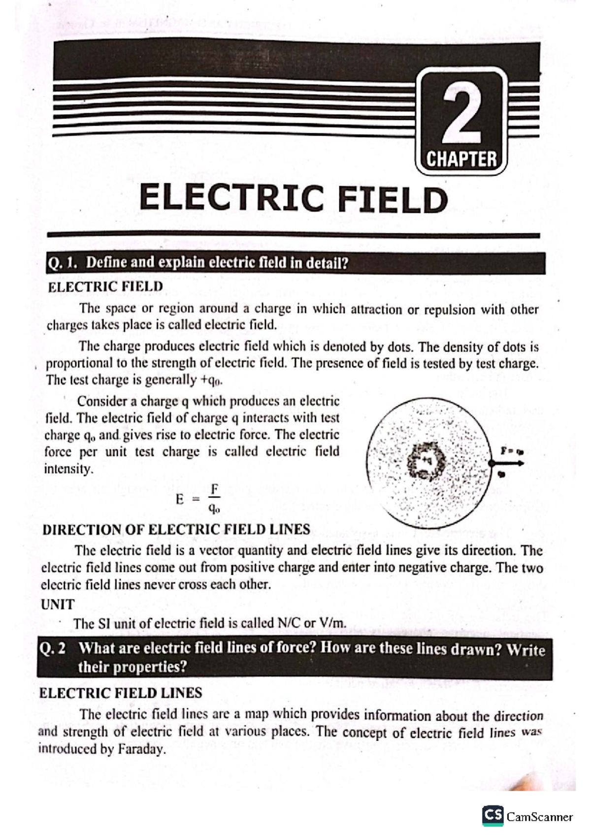 Electricity and Magnetism (B.Sc.) - Chapter on Electric Field - Studocu