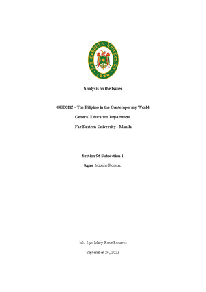 DRUG- Study-EAMC - Drug study - FAR EASTERN UNIVERSITY Nicanor Reyes ...