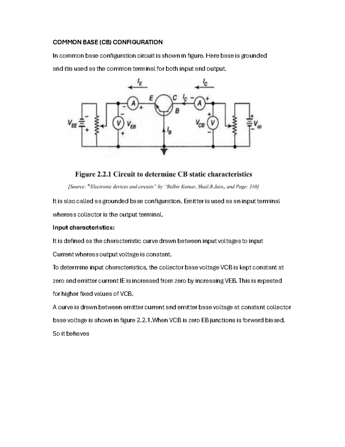 BJT Transistor Configurations: CE, CC, and CB Overview - Studocu