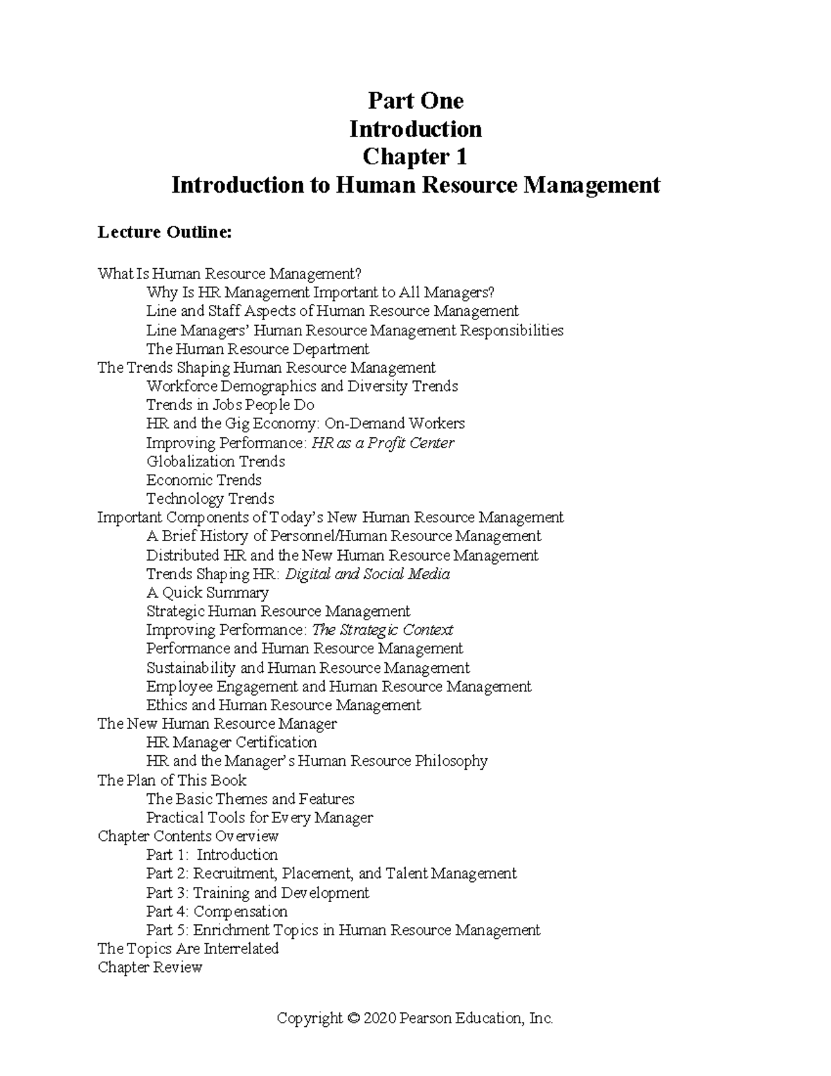 HRM 101: Lecture Outline on Introduction to Human Resource Management ...